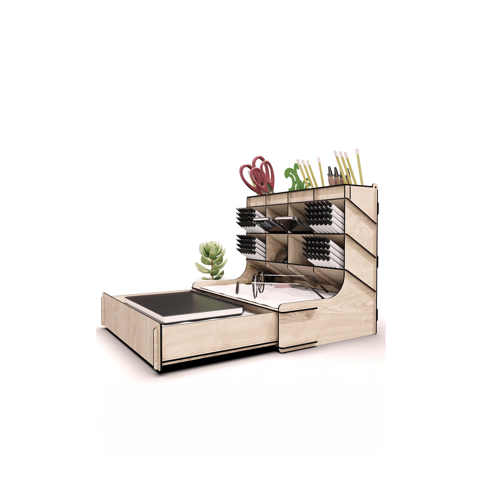 Wooden Document Organizer Desk Storage Office Accessories - Etsy