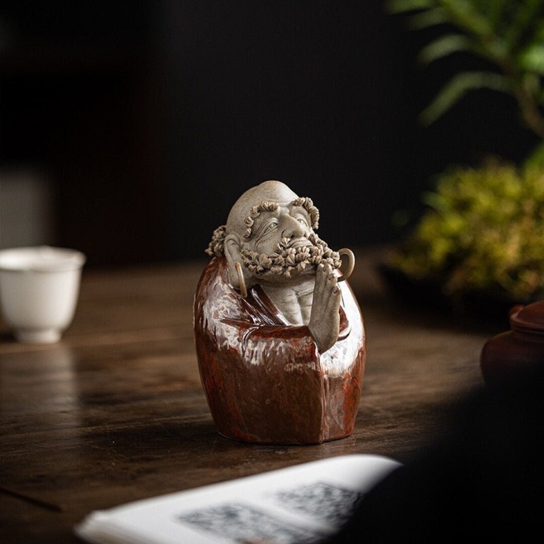 Handcrafted Ceramic Bodhidharma Tea Pet Ornamentsculpture of - Etsy