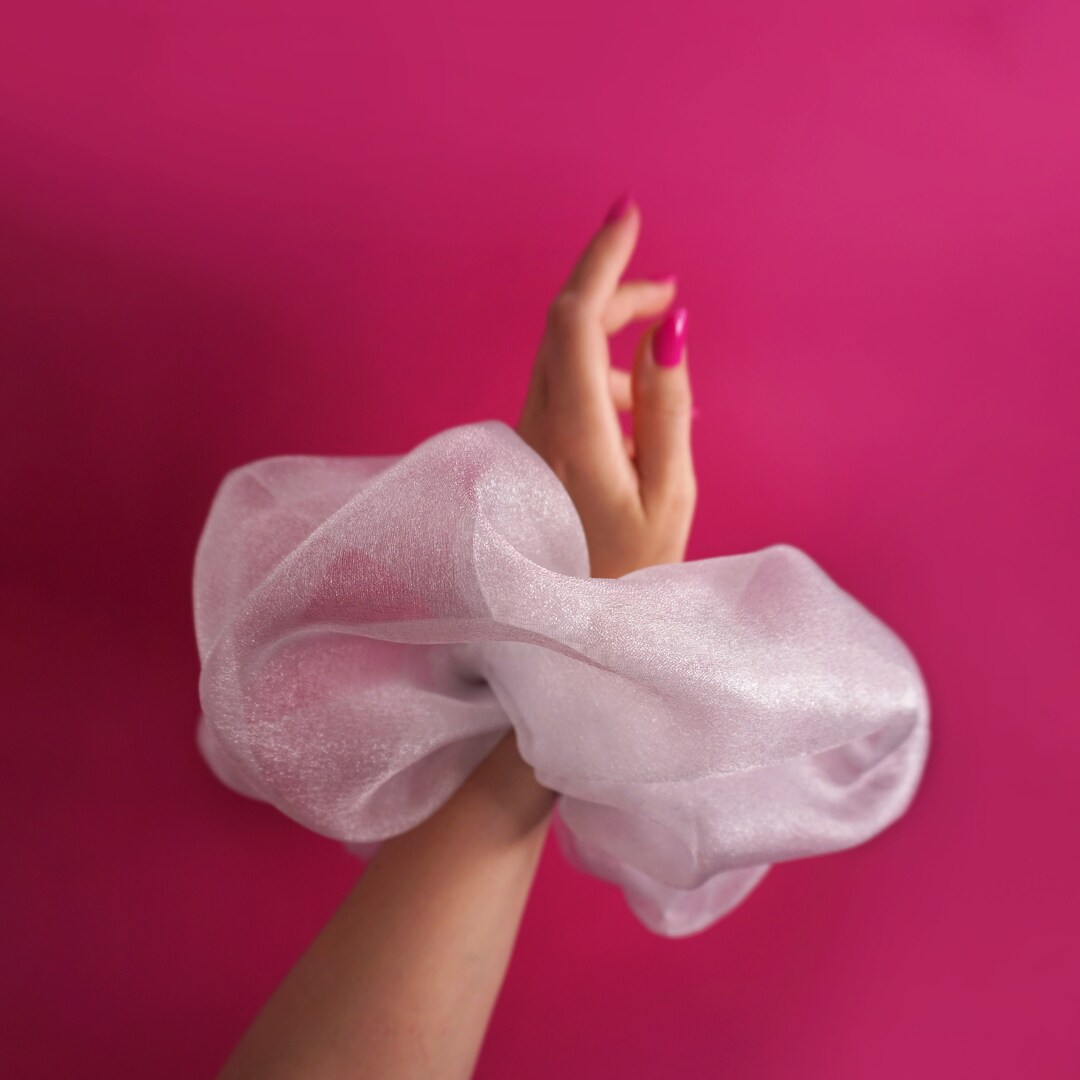 White Organza Scrunchie Giant Double Scrunchie Oversized - Etsy