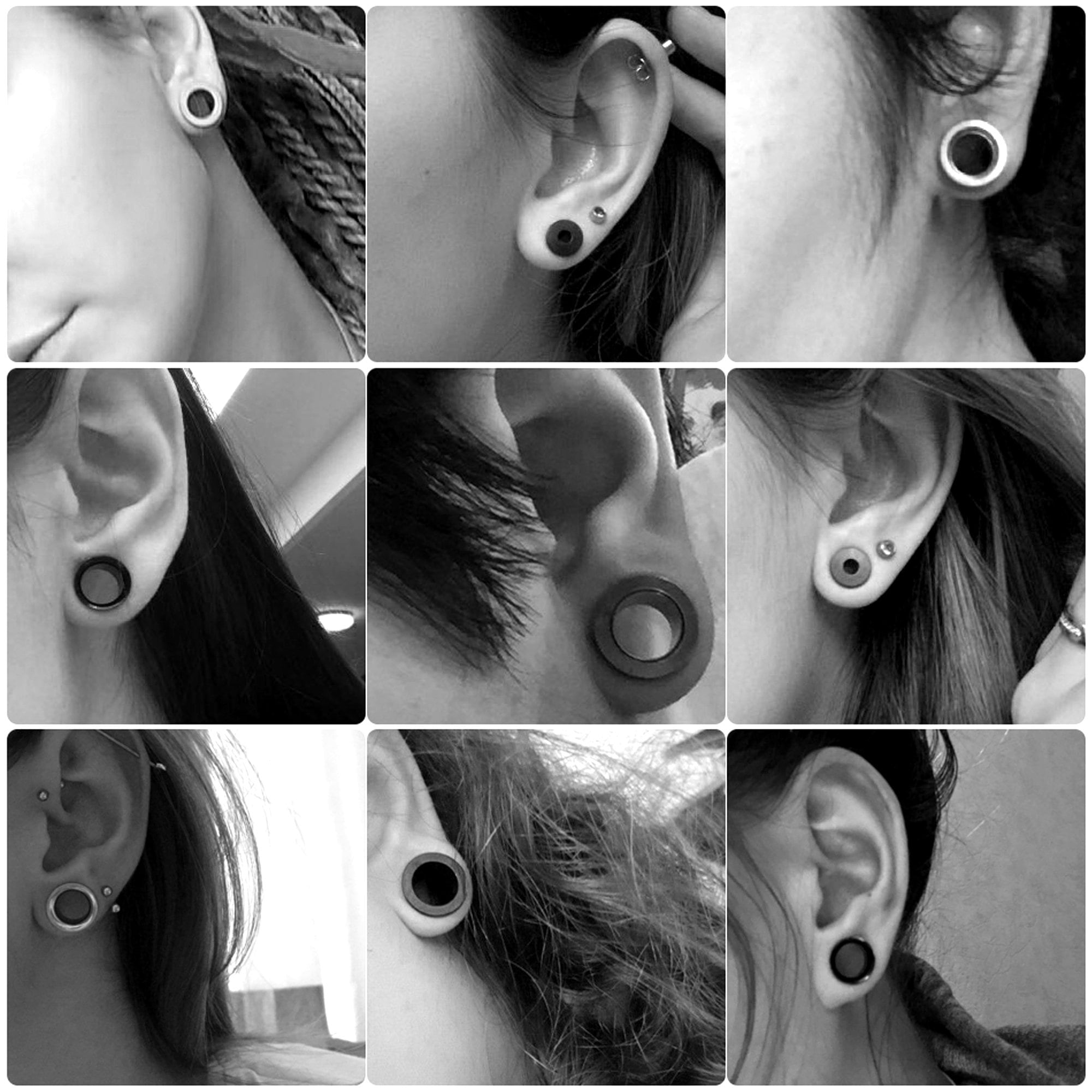 Flesh Tunnel Gold Ear Stretching Kit, Titanium Ear Plugs, Threaded ...