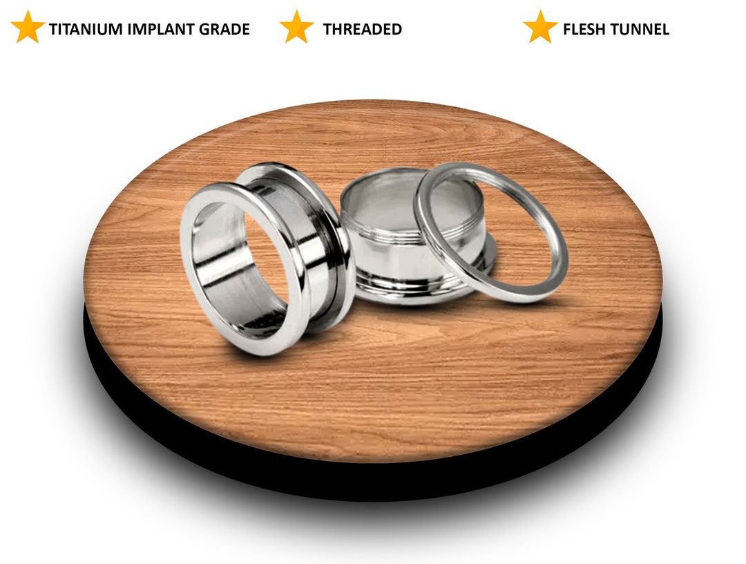 Ear Stretching Kit, Titanium Flesh Tunnel Plugs, Threaded Tunnel ...