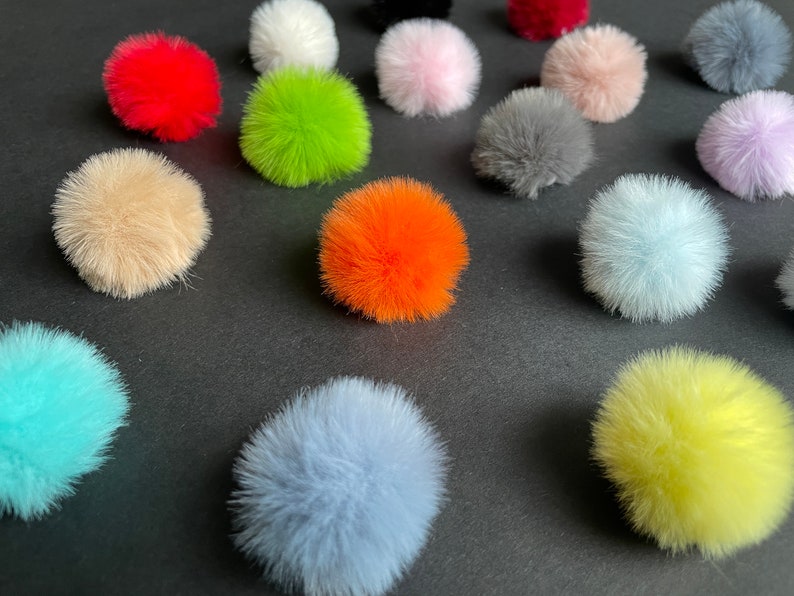 20 Handmade Mini Pom Poms With Elastic Loops 3cm Top Quality Pom Poms ...