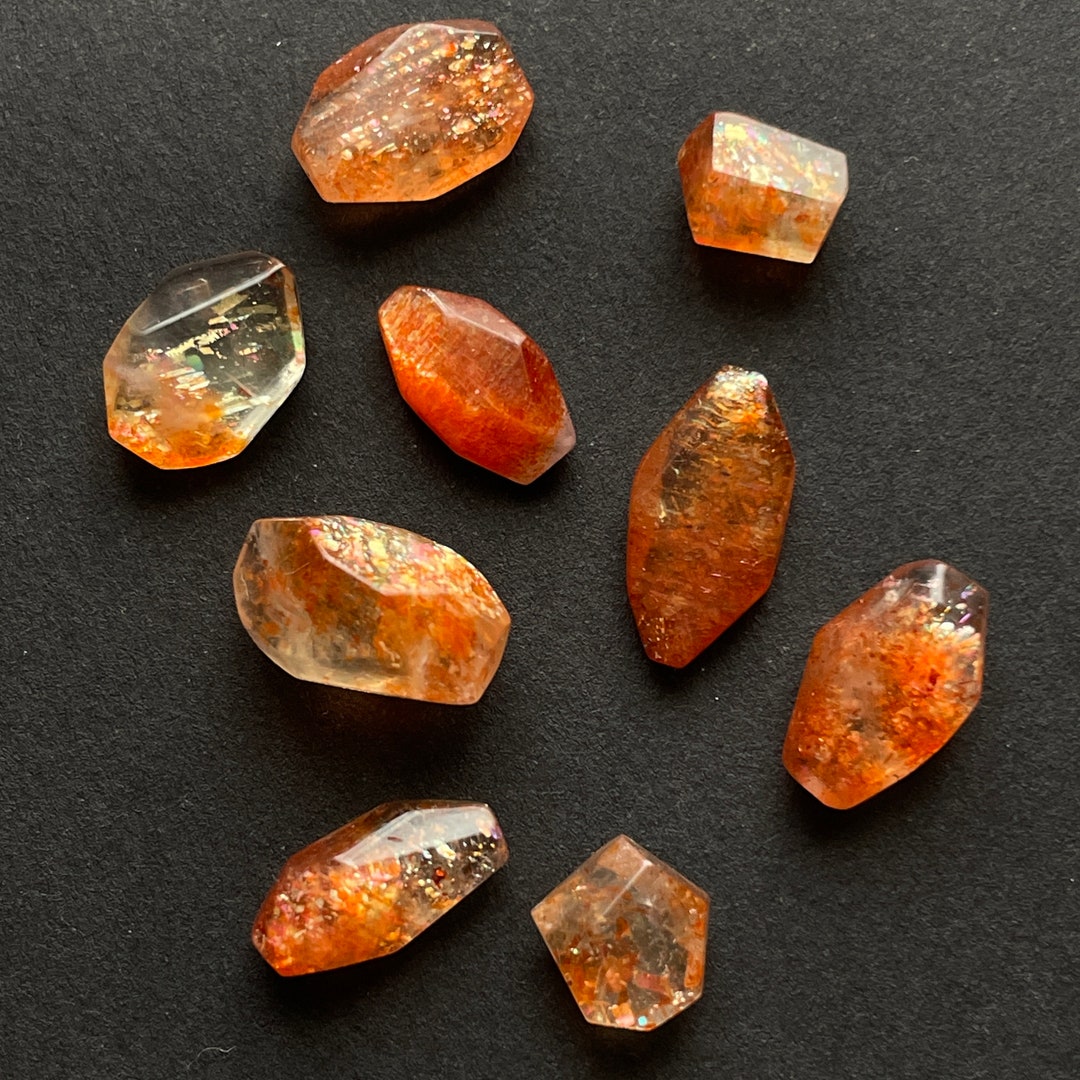 Natural Sunstone Set Rare Irregular Shaped Gemstones for Jewellery ...