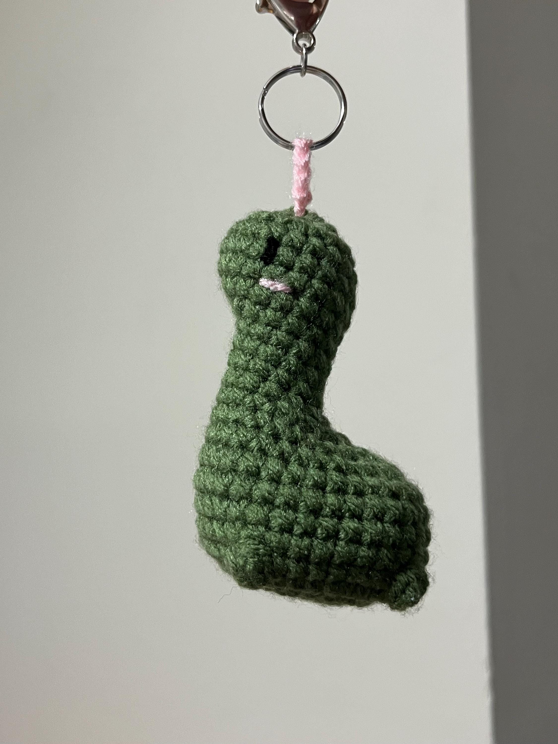 Crochet Dinosaur Keychain, Amigurumi Dino Bag Charm, Kawaii Plush Toy ...