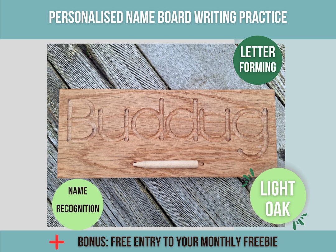 Wooden Name Tracing Board for Kids, Child Name Gift Board, New Baby ...