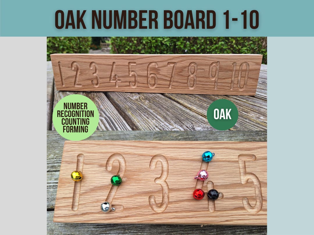 Number Block Tracing Board for Kids, Sensory Wooden Counting Board ...