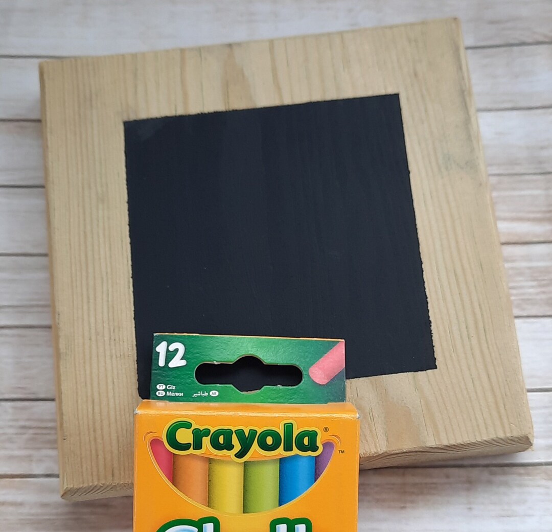 Wooden Chalk Board With Chalks for Kids, Handmade Wooden Toy, Early ...