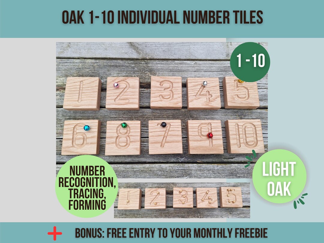Oak 1-10 Number Tiles for Children, Number Sequence Tiles, Number ...