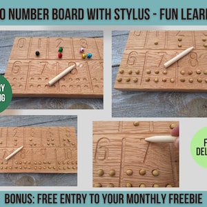Number Tracing and Counting Board: 1-10 Counting, Oak Numbers Board ...