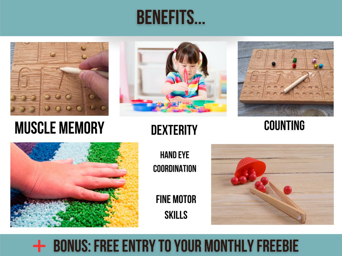 Number Tracing and Counting Board: 1-10 Counting, Oak Numbers Board ...