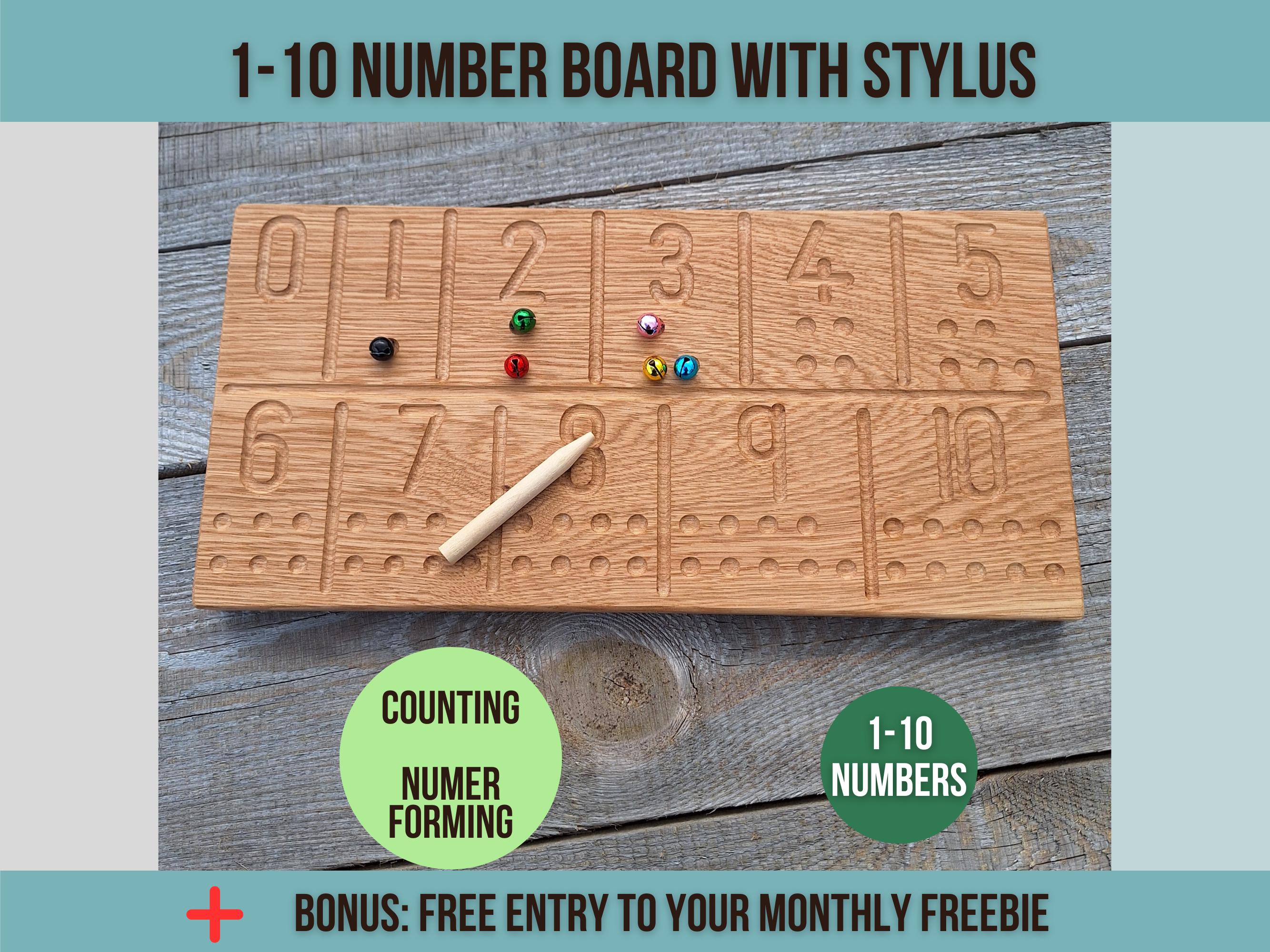 Number Tracing and Counting Board: 1-10 Counting, Oak Numbers Board ...