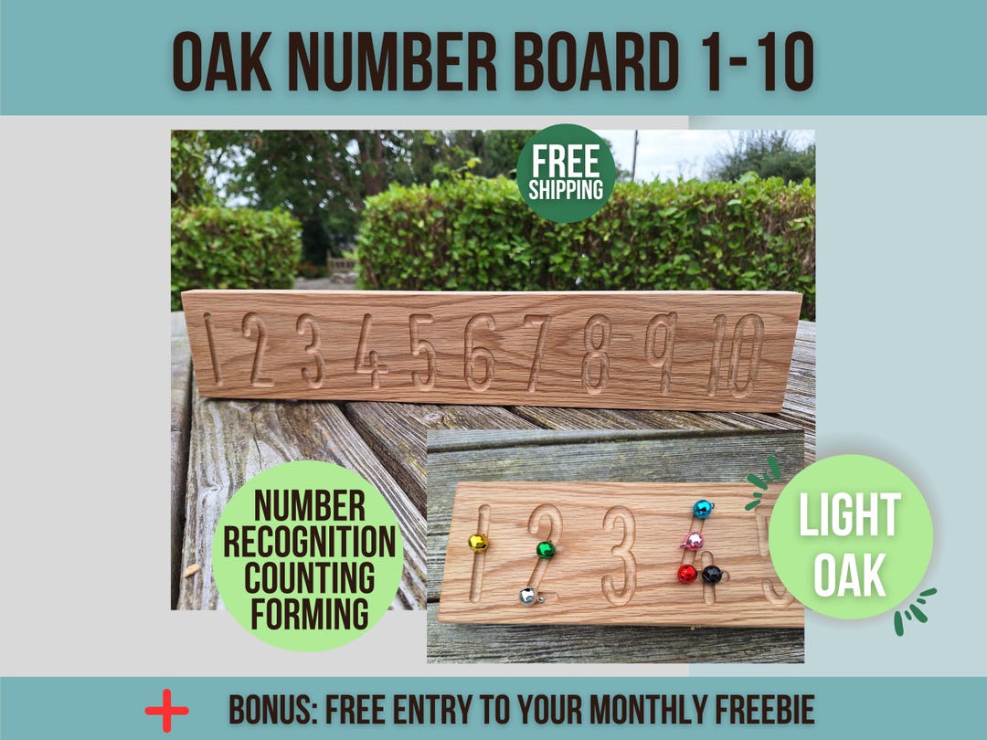 Wooden Number Tracing Board for Kids, Sensory Wooden Counting Board ...
