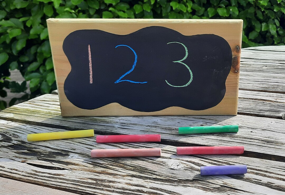Chalk Board With Chalks for Kids, Handmade Large Wood Writing Board ...