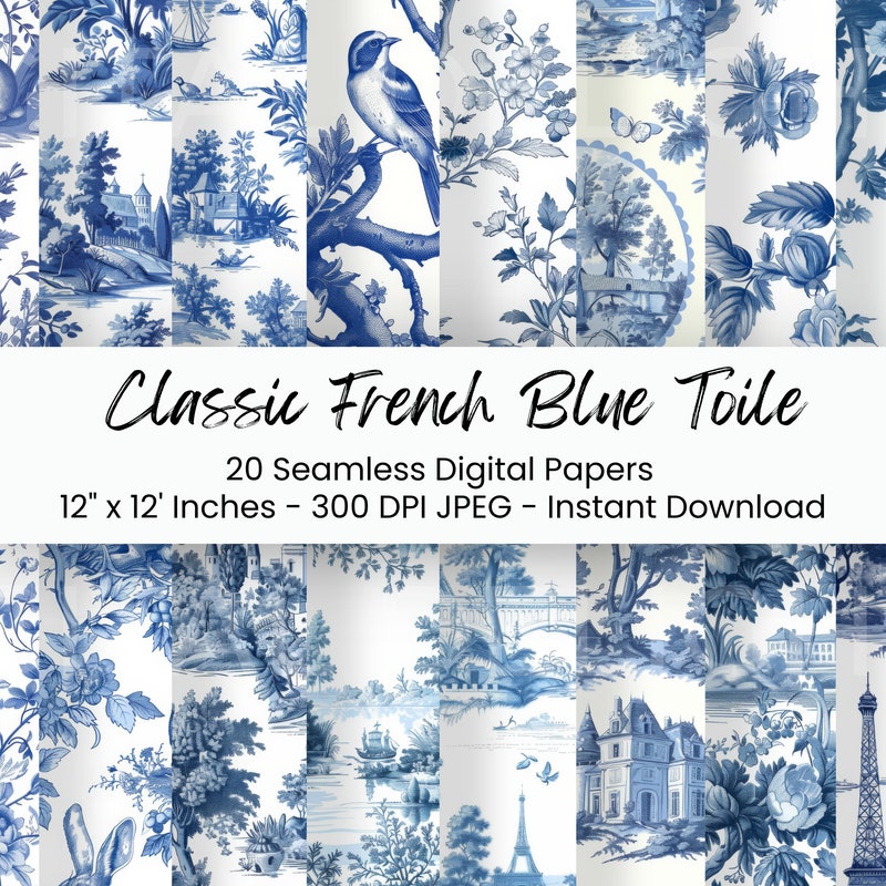 French Toile Paper - Etsy