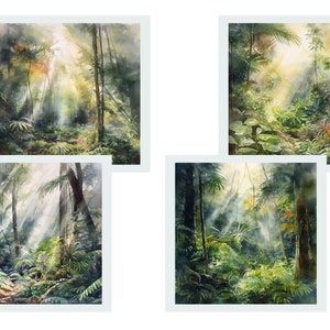 Rainforest Sunlight Digital Paper Bundle 12 PNG JPG Commercial Use ...