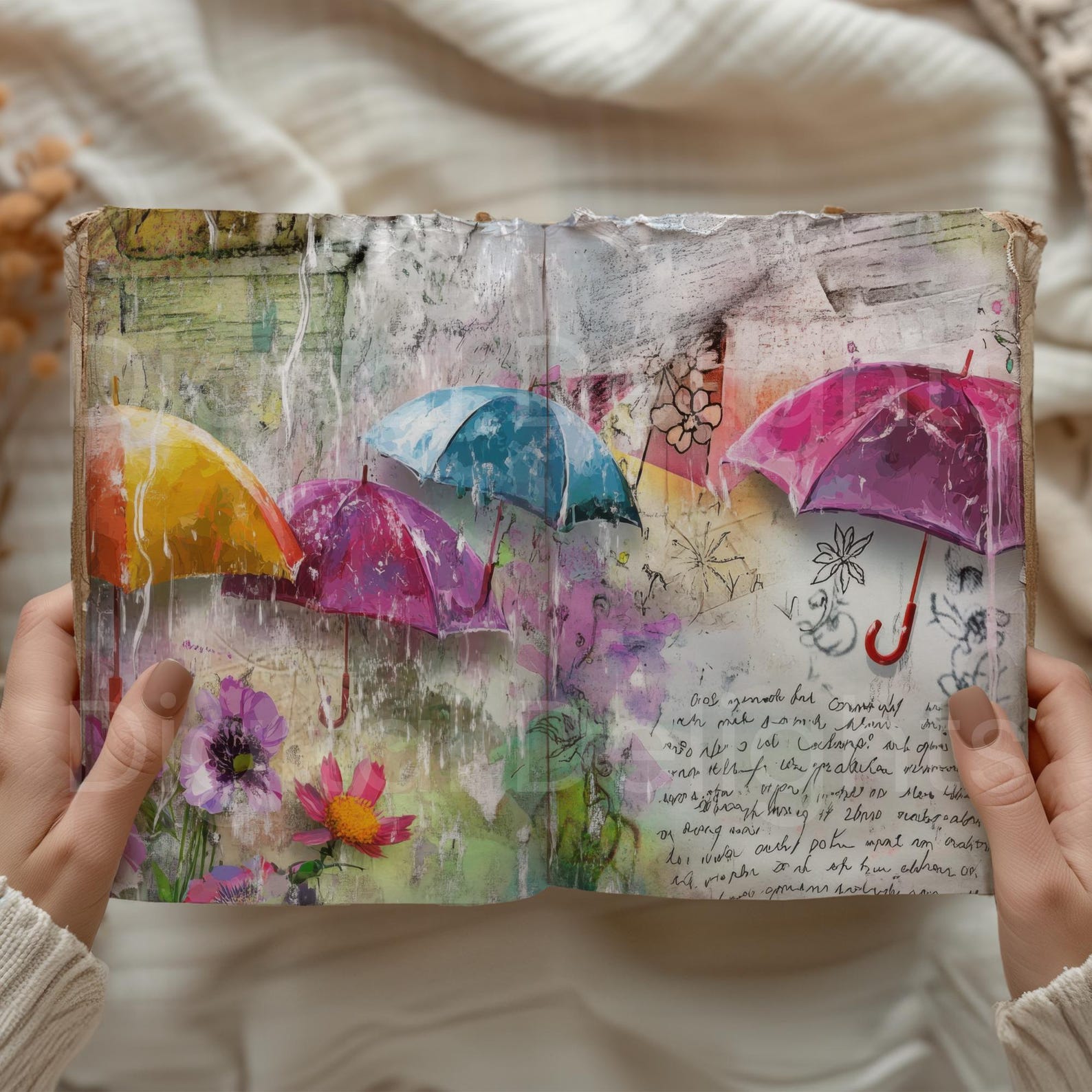 April Showers Junk Journal Pages: Vintage Floral Ephemera (digital ...