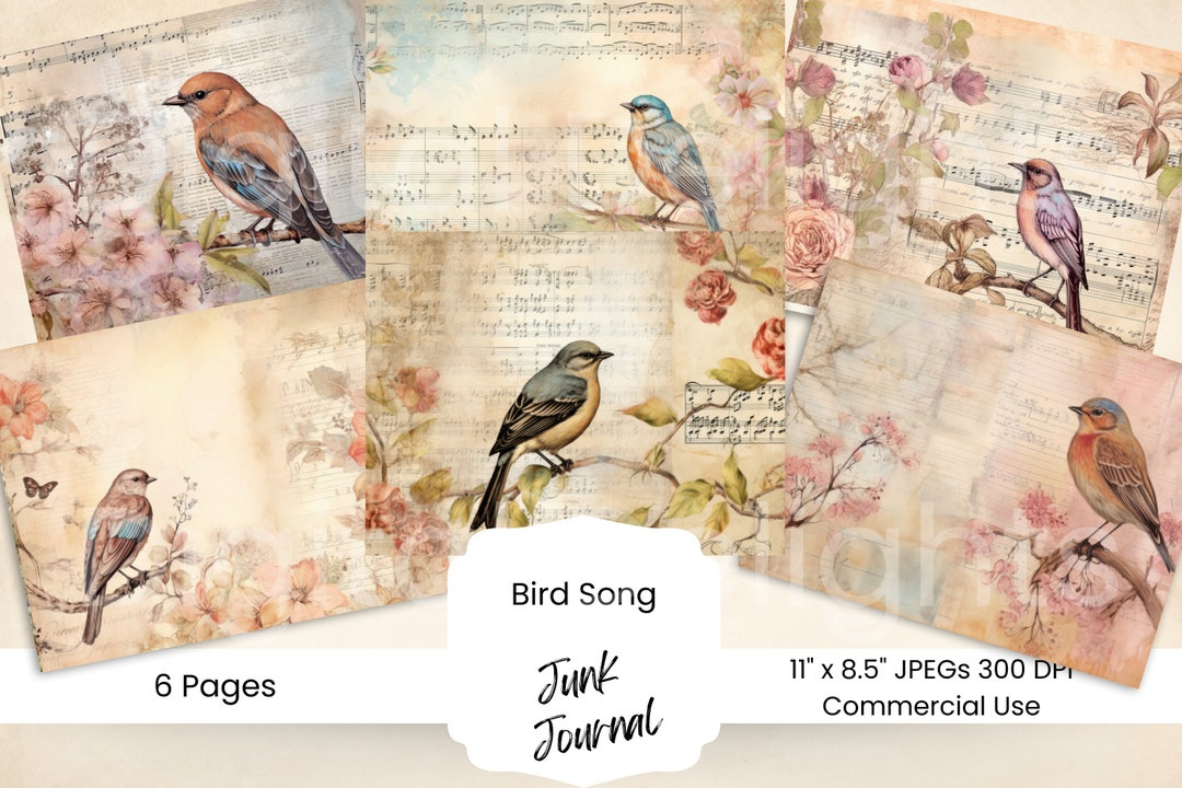 Bird Junk Journal | Vintage Birds | Junk Journal Kit | Printable ...