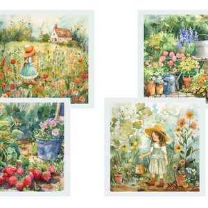 Sweet Summer Garden Watercolor Digital Paper Bundle 12 JPEG Files ...