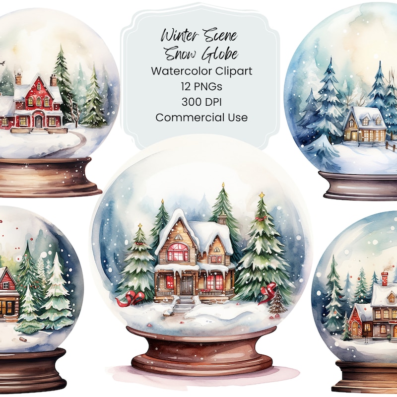 Snow Globes Clipart - Etsy