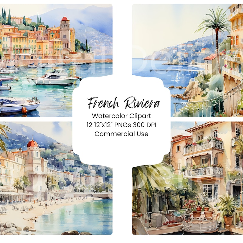 Cannes Watercolor Art - Etsy