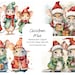 Cute Christmas Mice Clipart Watercolor Digital Paper Bundle 12 PNG ...