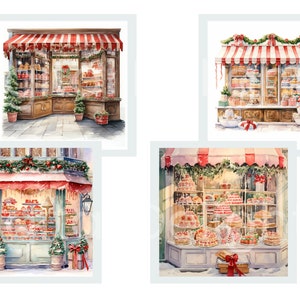 Christmas Bakery Clipart: Watercolor Holiday PNG Bundle (digital ...