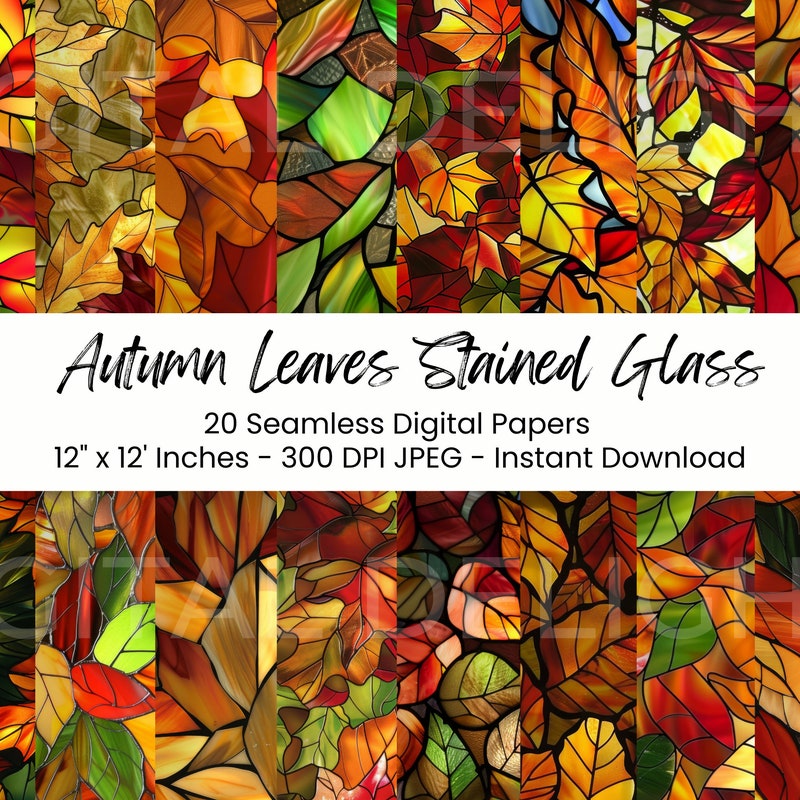 Leaf Stained Glass - Etsy