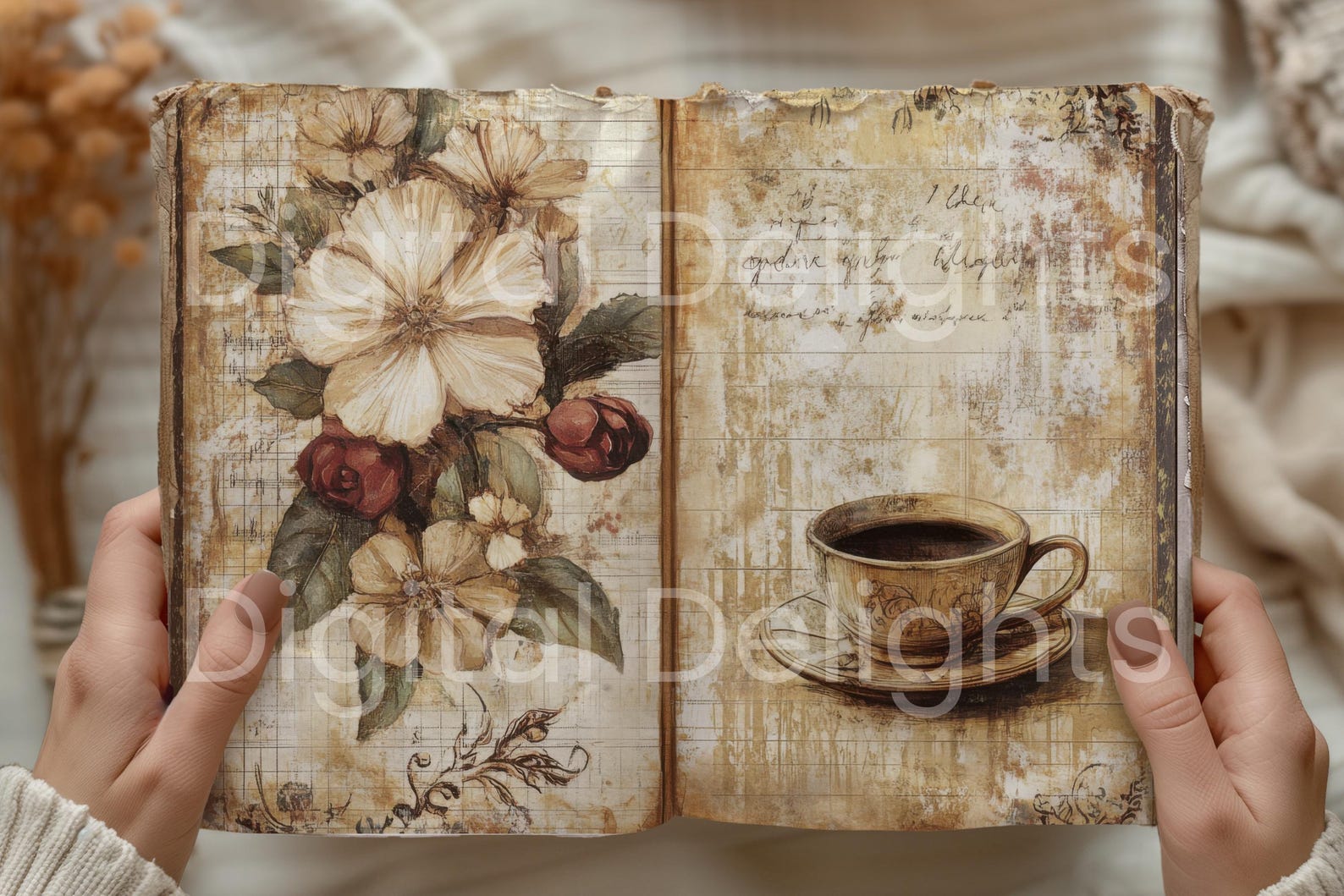 Vintage Coffee Junk Journal Pages: Latte Art (digital Download) - Etsy