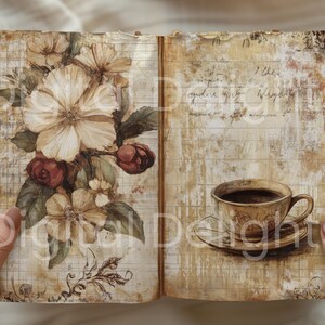 Vintage Coffee Junk Journal Pages 6 Digital Coffee-themed Papers With ...