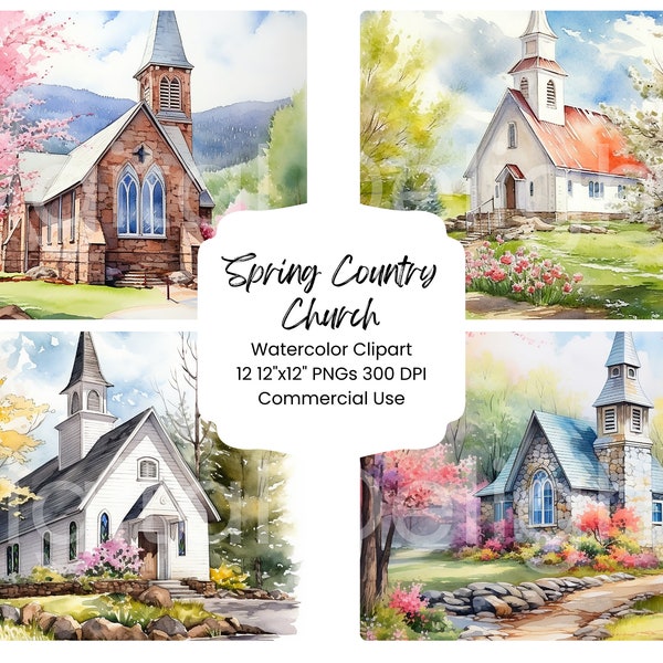 Church Spring Clipart - Etsy