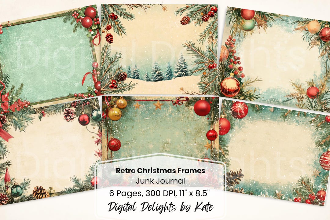 Retro 1950s Christmas Junk Journal Printable Page Holiday Junk Journal ...