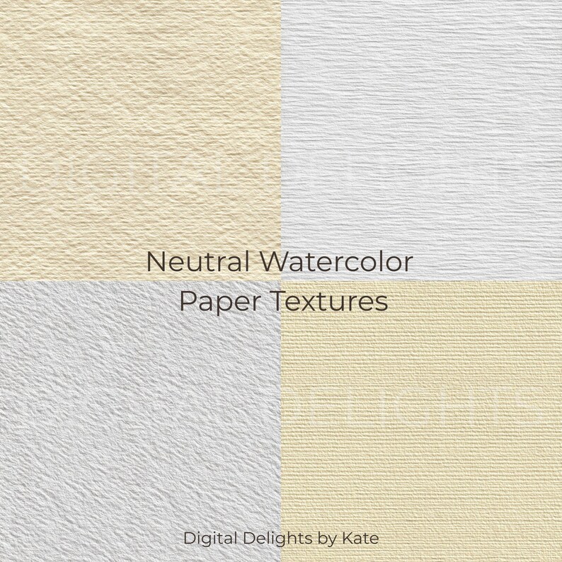 Neutral Watercolor Paper Textures – Seamless Paper Backgrounds (digital ...