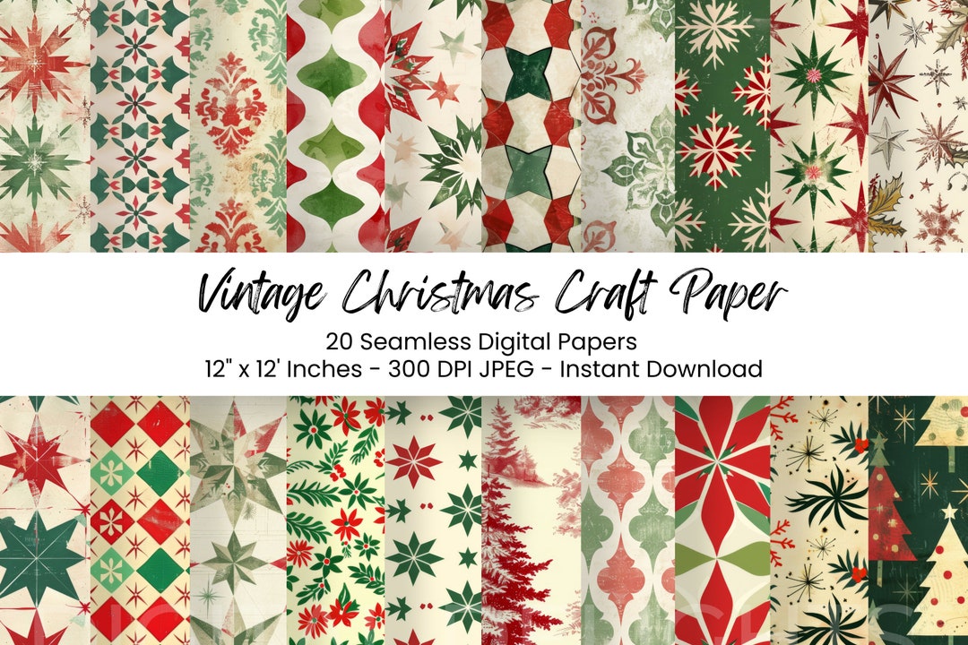 Christmas Digital Paper Holiday Watercolor Scrapbook Papers Christmas ...