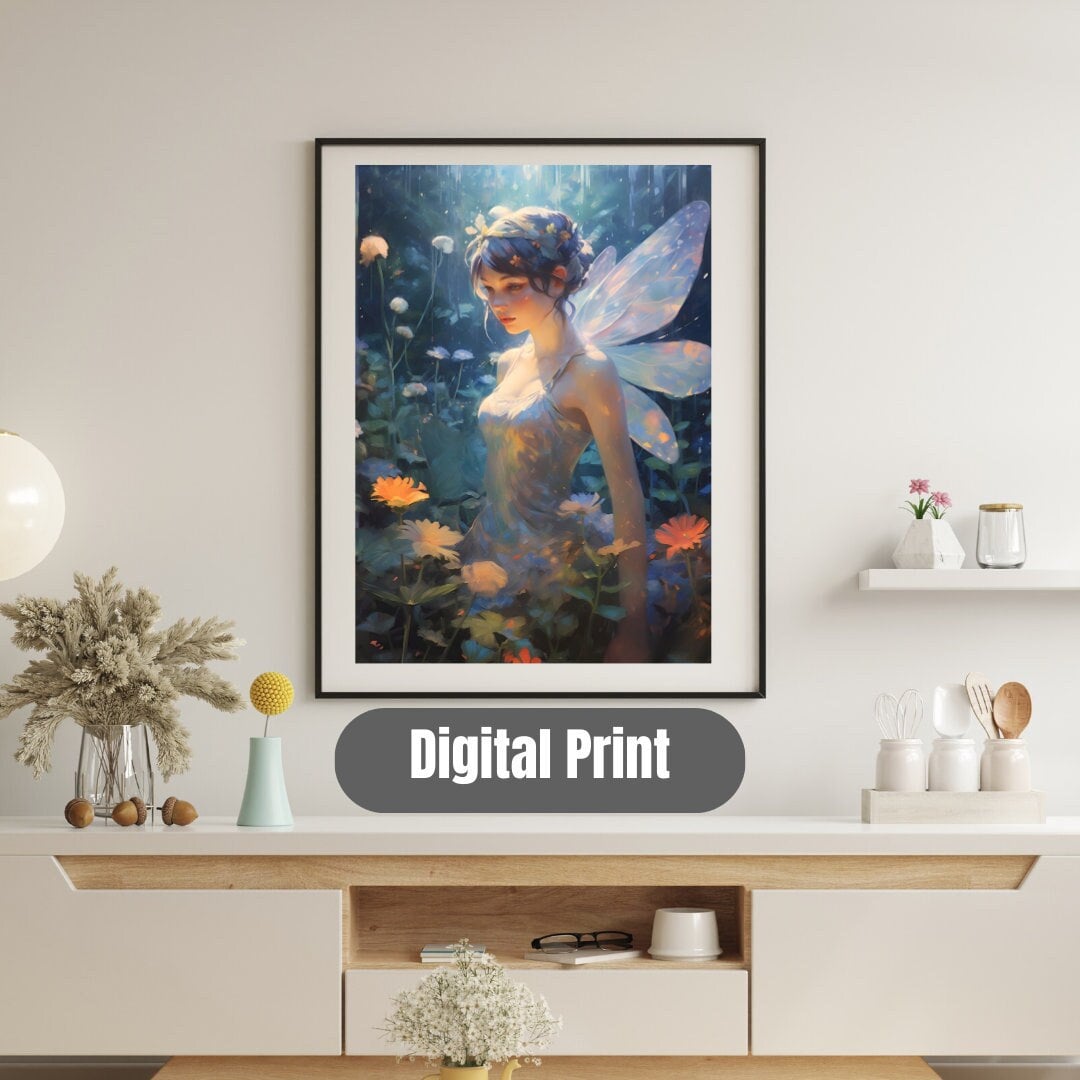 Forest Fairy Home Decor PNG Download Fae Faery Printable Wall - Etsy