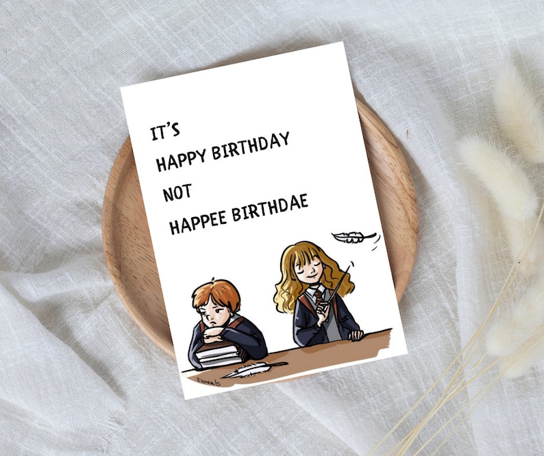 Harry Potter Birthday Card Printable-hermione and Ron: Happy Birthday ...