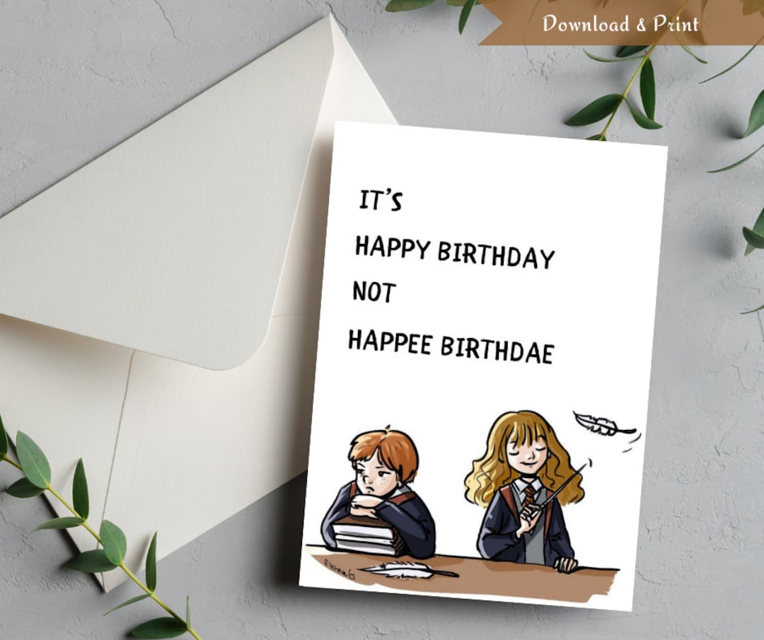 Harry Potter Birthday Card Printable-hermione and Ron: Happy Birthday ...
