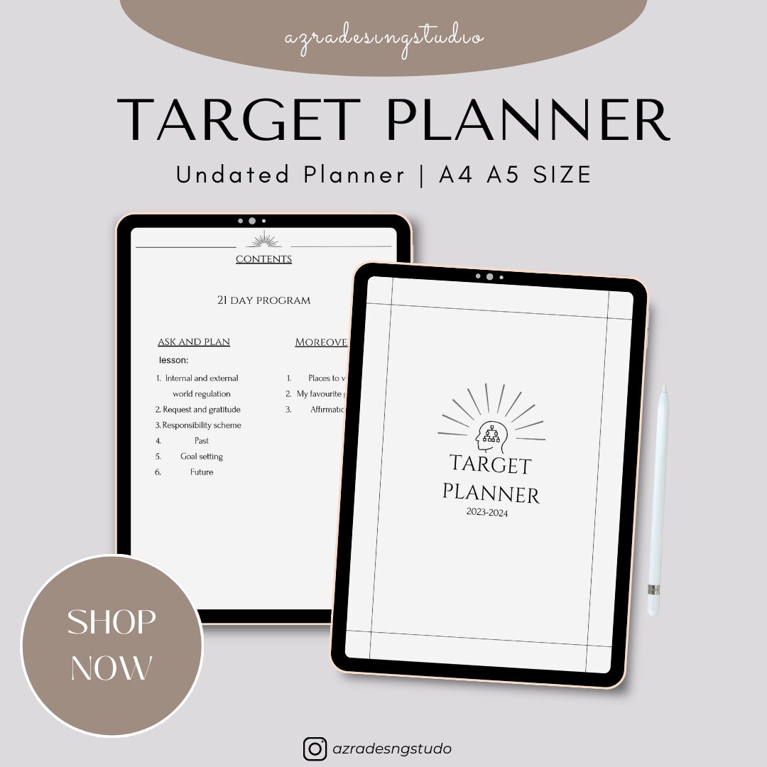 Target Planner,dıgıtal Planner,a4 A5 Sıze , DEHB Dostu,ipad Planlayıcı ...