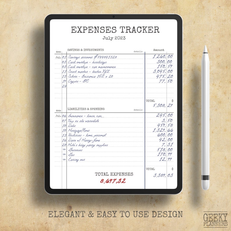 Expense Tracker Printable Template, Monthly Tracker, Business Finances ...