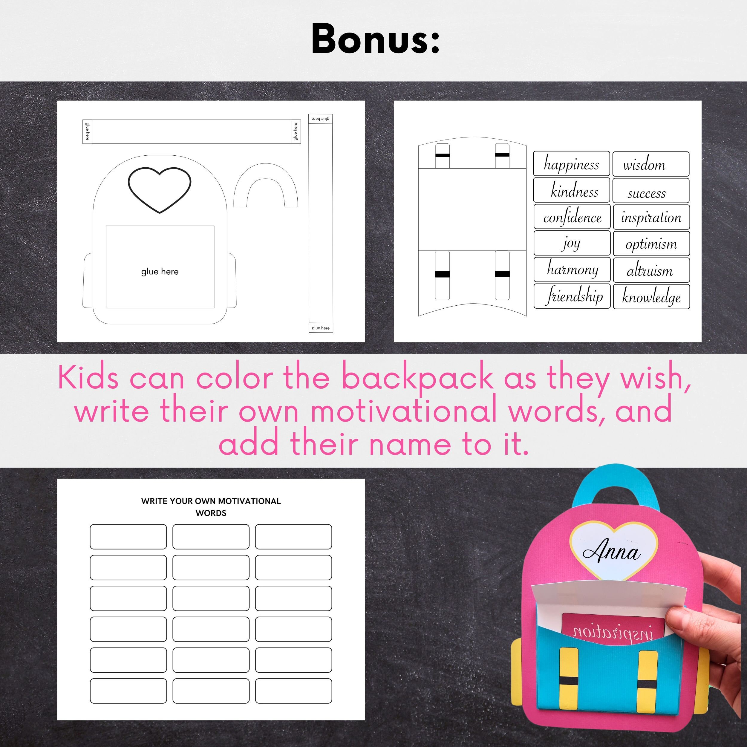Backpack Craft Activity to Increase Motivation in Kids Back to School ...