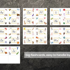 ALPHABET Flash Cards Beginning Sounds. Printable Montessori Three Part ...