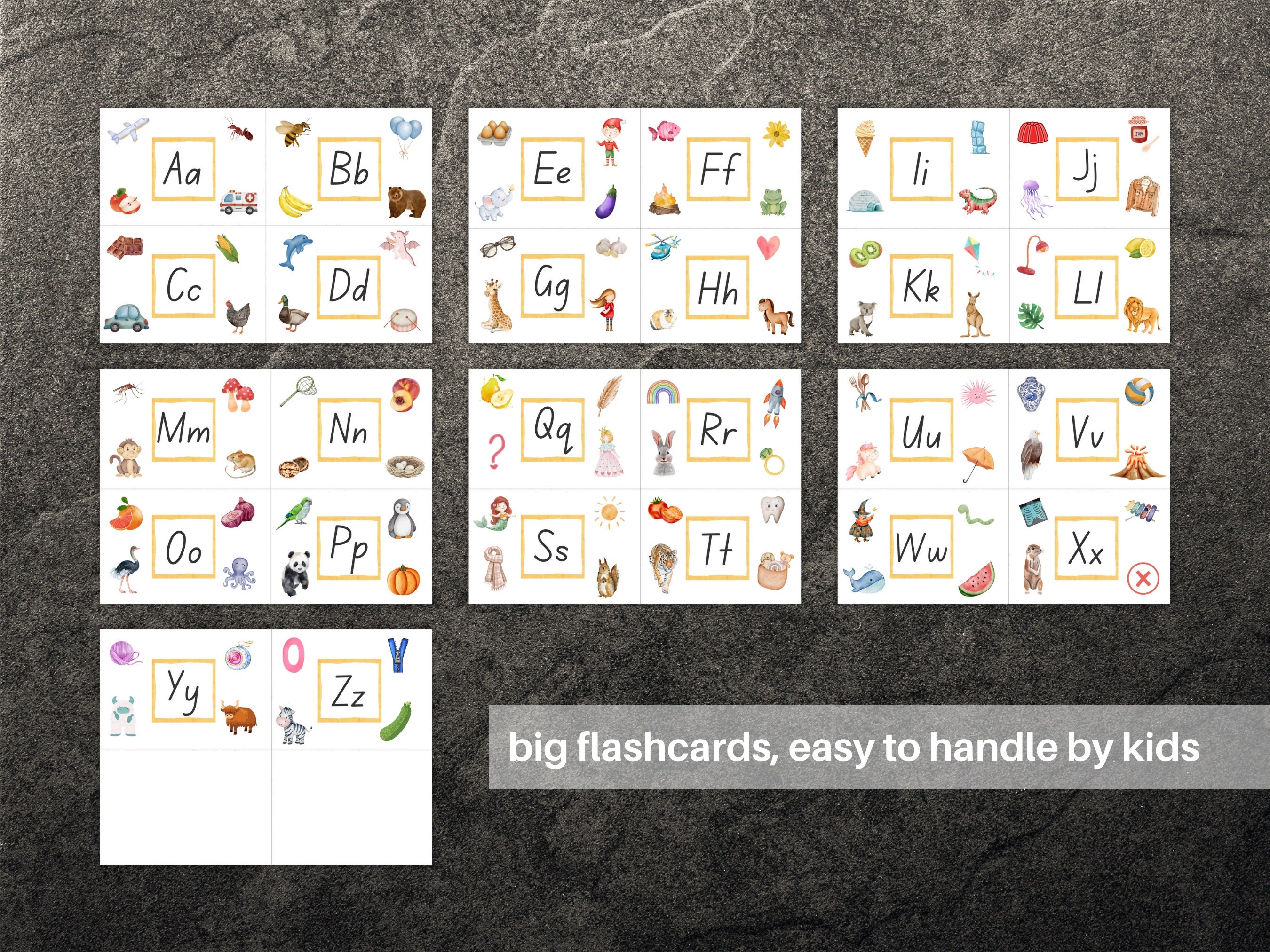 ALPHABET Flash Cards Beginning Sounds. Printable Montessori Three Part ...