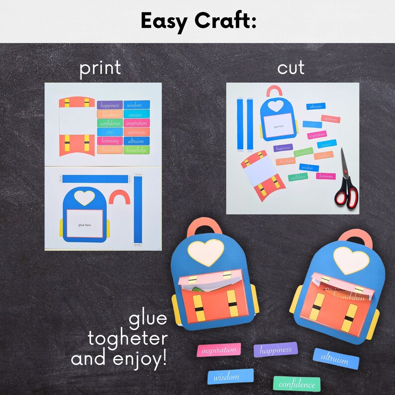 Backpack Craft Activity to Increase Motivation in Kids - Back to School ...