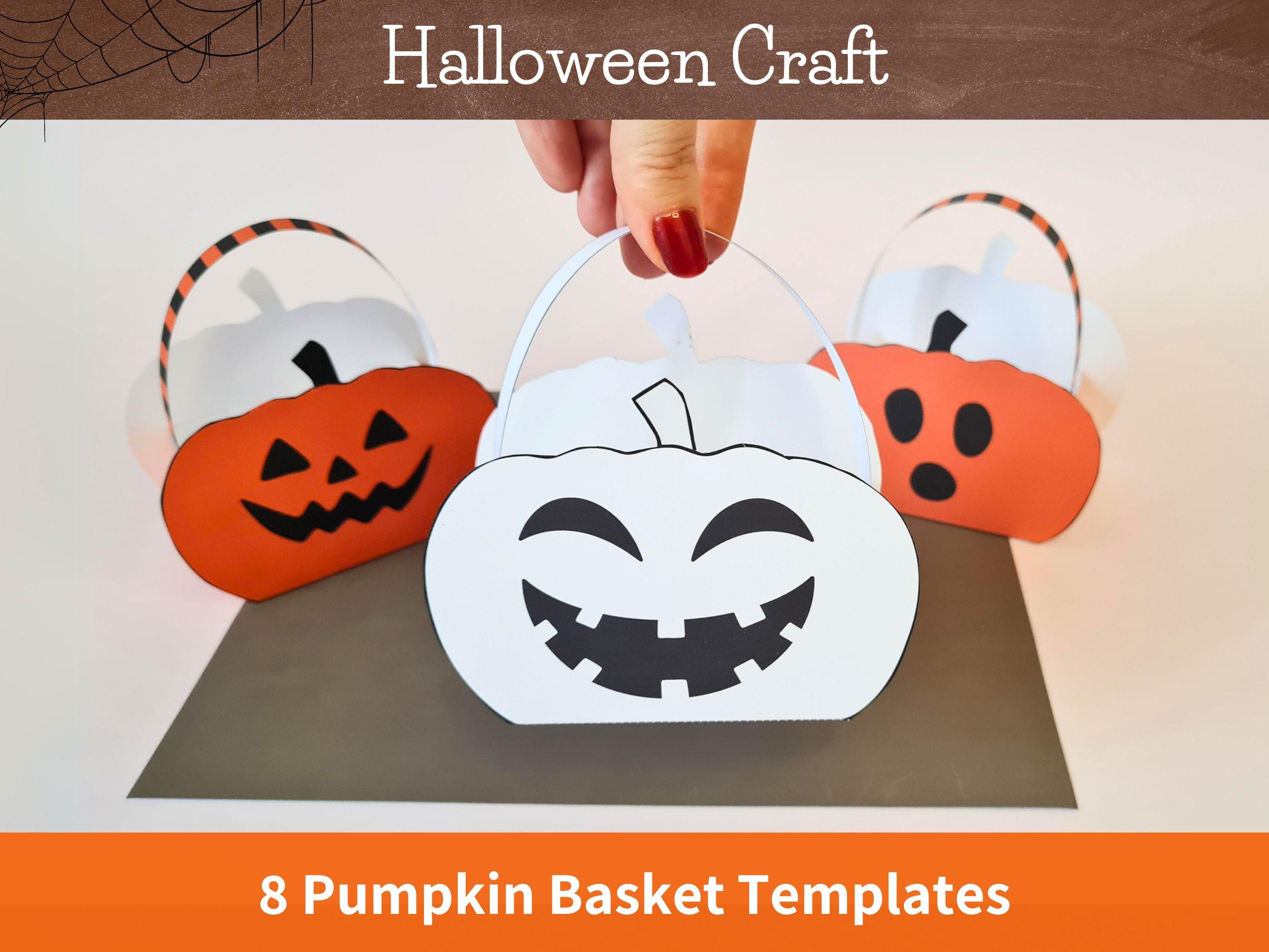 Pumpkin Basket Paper Craft Templates – Halloween Kids Activity (digital ...