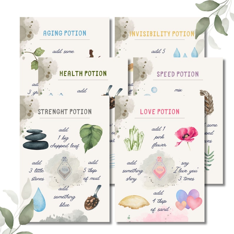 Fairy-themed Printable Mud Kitchen Recipe Cards , Outdoor Forest School ...