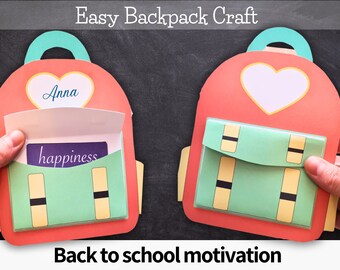 Backpack Craft Activity to Increase Motivation in Kids Back to School ...