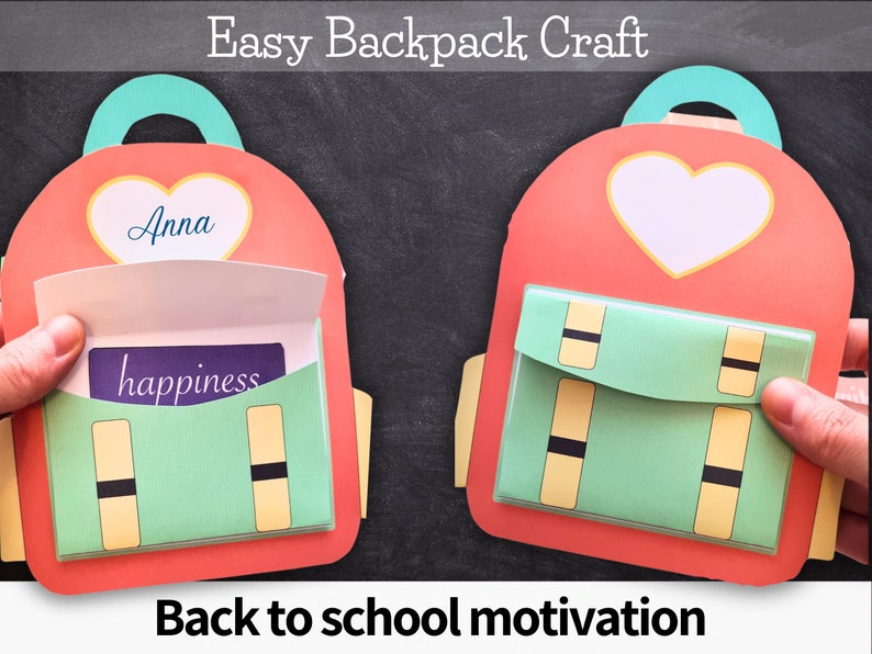 Back to School Paper Craft - Motivational Activity - Orange Backpack ...