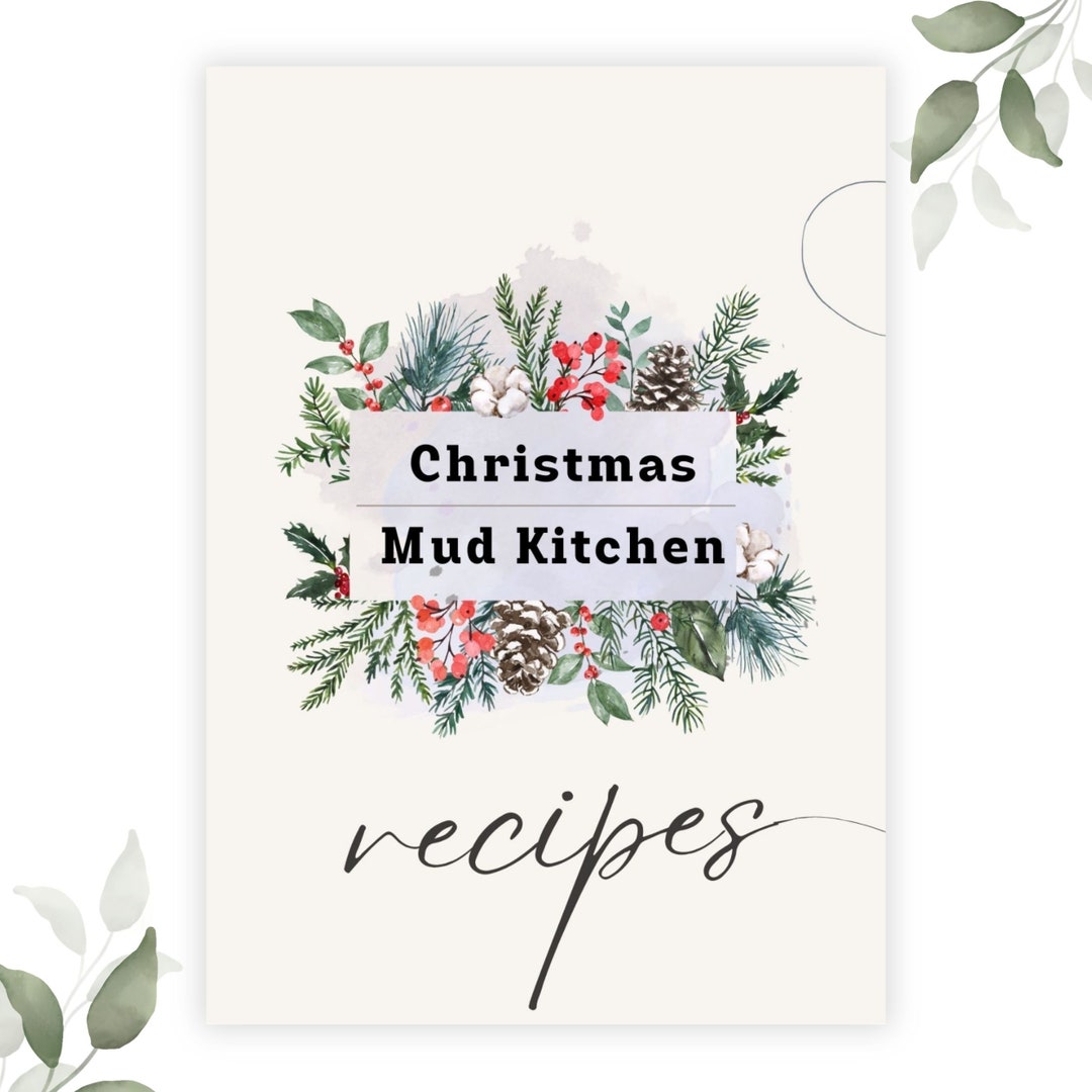 Christmas-themed Printable Mud Kitchen Recipe Cards for Creative Nature ...