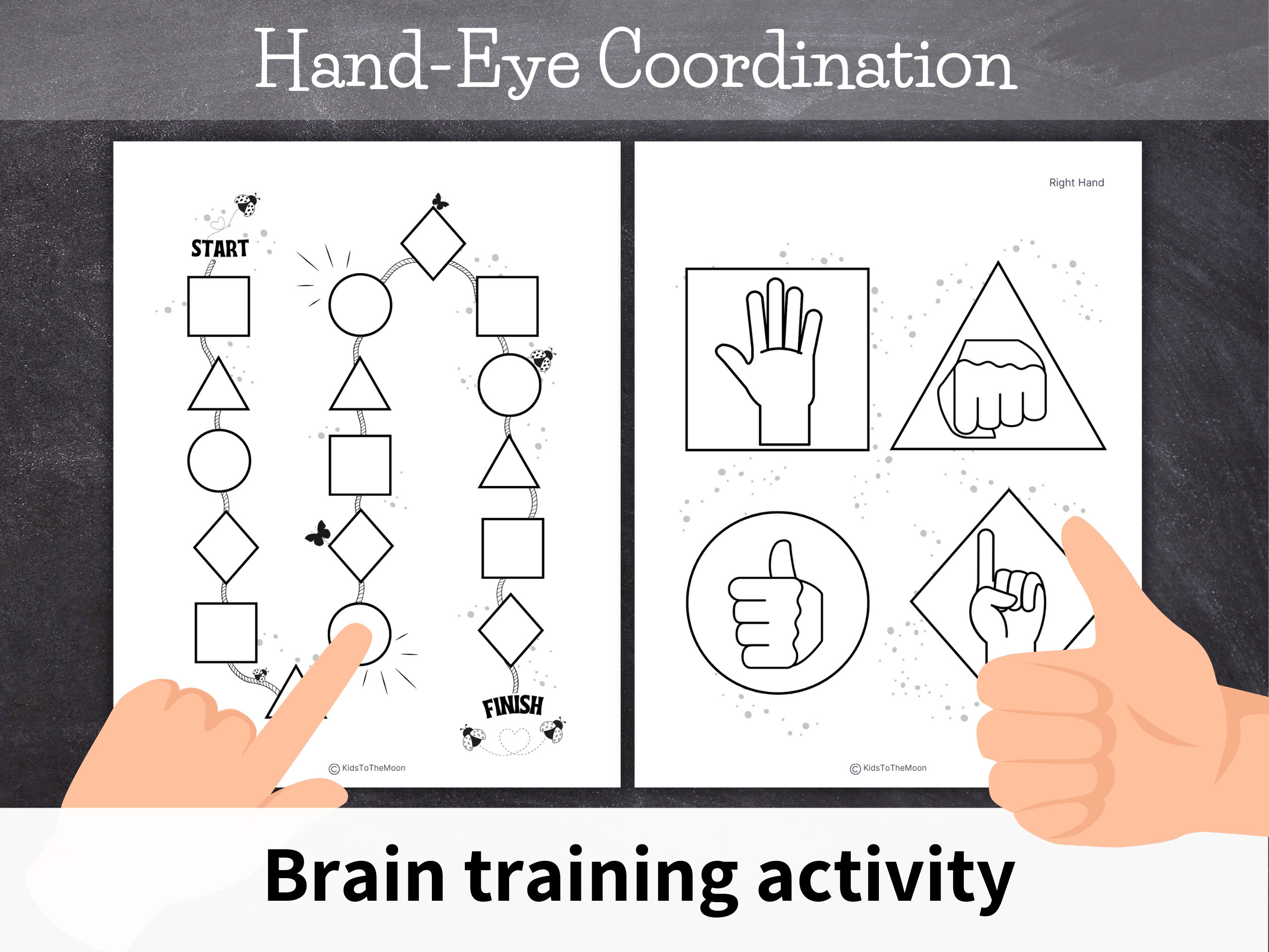 Hand-eye Coordination BW Board Game With SHAPES- Brain Teasers ...