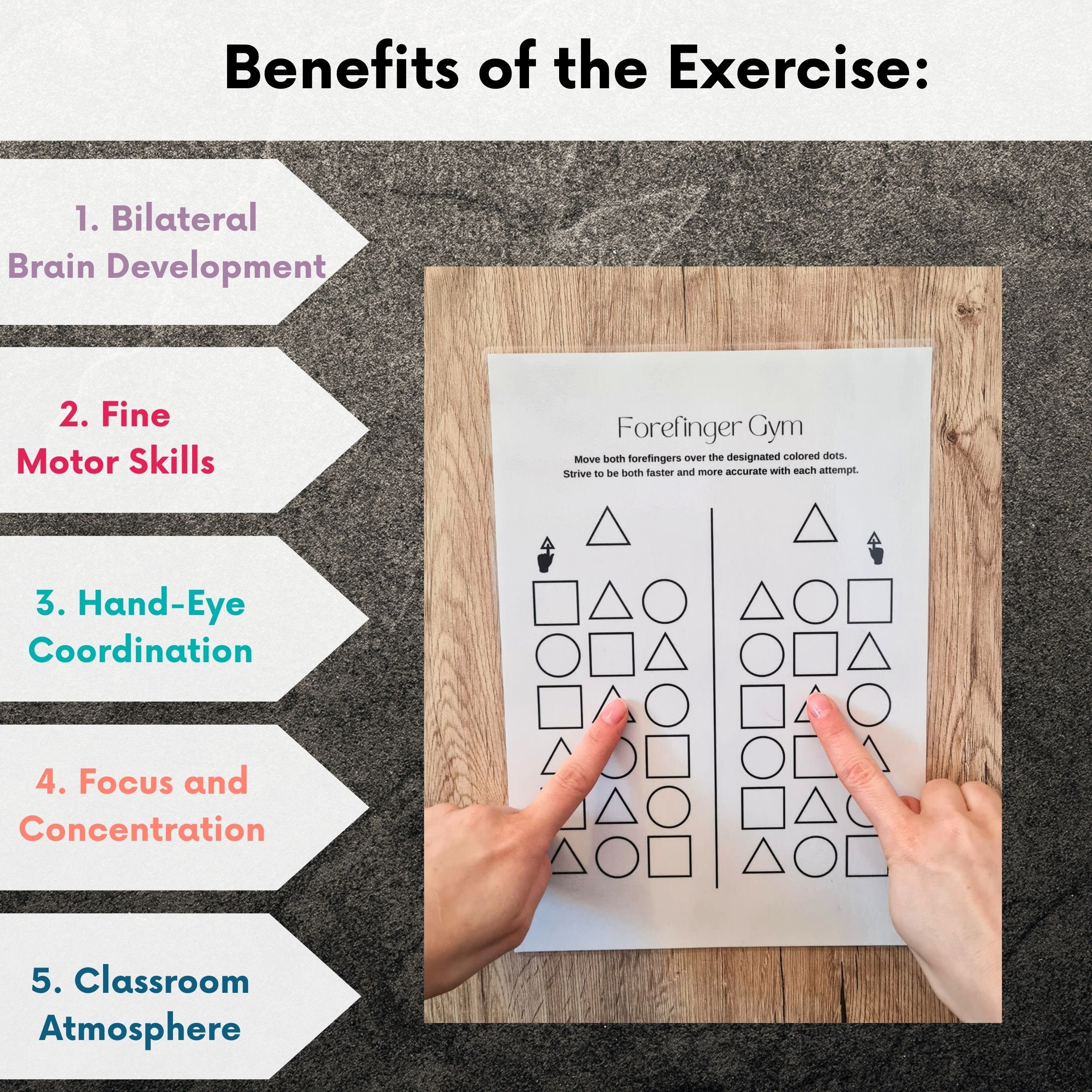 Shapes Finger Gym – Fine Motor, Bilateral Coordination & Pre-writing ...