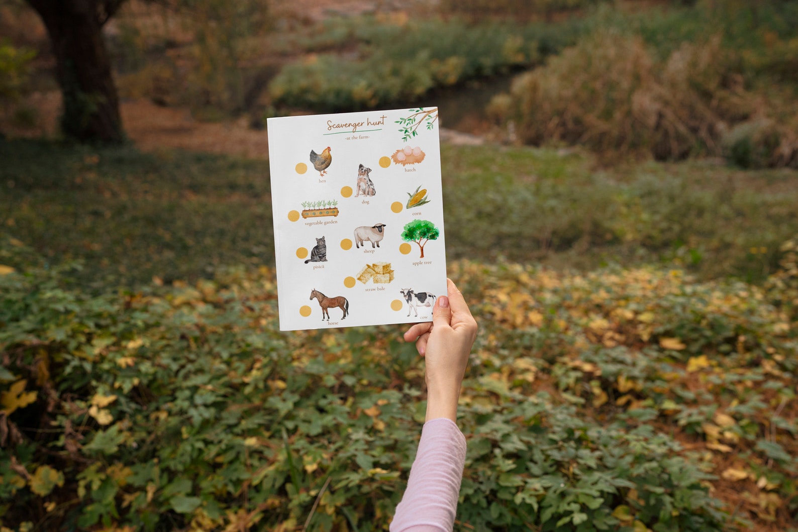 Farm Scavenger Hunt for Kids - Animals and Tools -hunt Outdoor ...